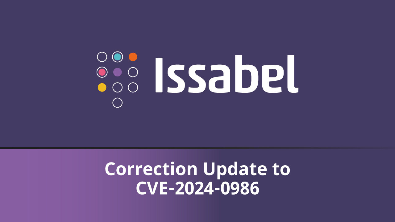 Correction Update to CVE-2024-0986 | Issabel